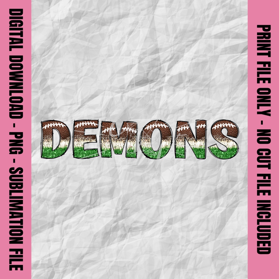 Demons Doodle Letters, Demons Png, Demons Football Png, Demons Cheer ...
