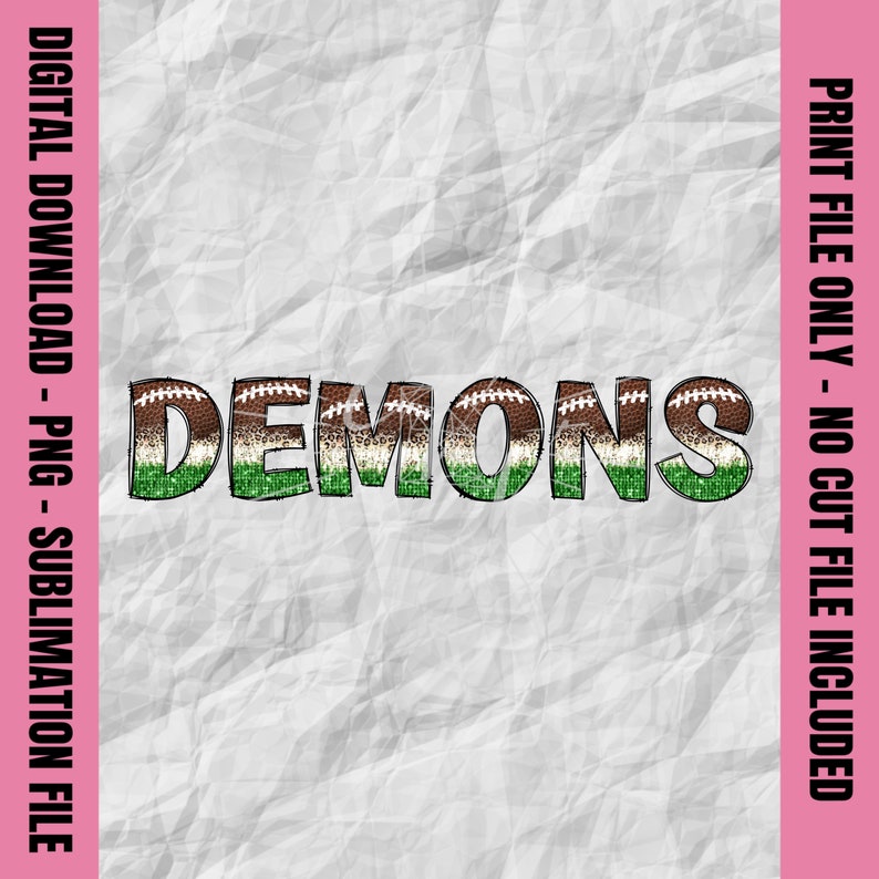 Demons Doodle Letters, Demons Png, Demons Football Png, Demons Cheer ...
