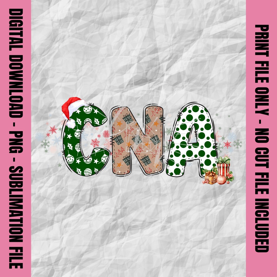 Christmas CNA Png, Doodle Text CNA Png, Holiday CNA Shirt, Winter Cna ...
