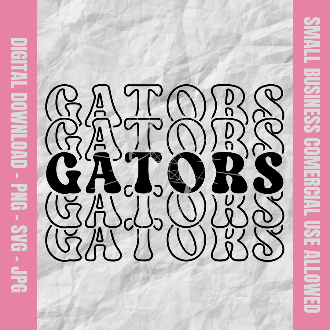 Gators Svg, Gators Retro Stacked Letter Svg, Gators Football Svg ...