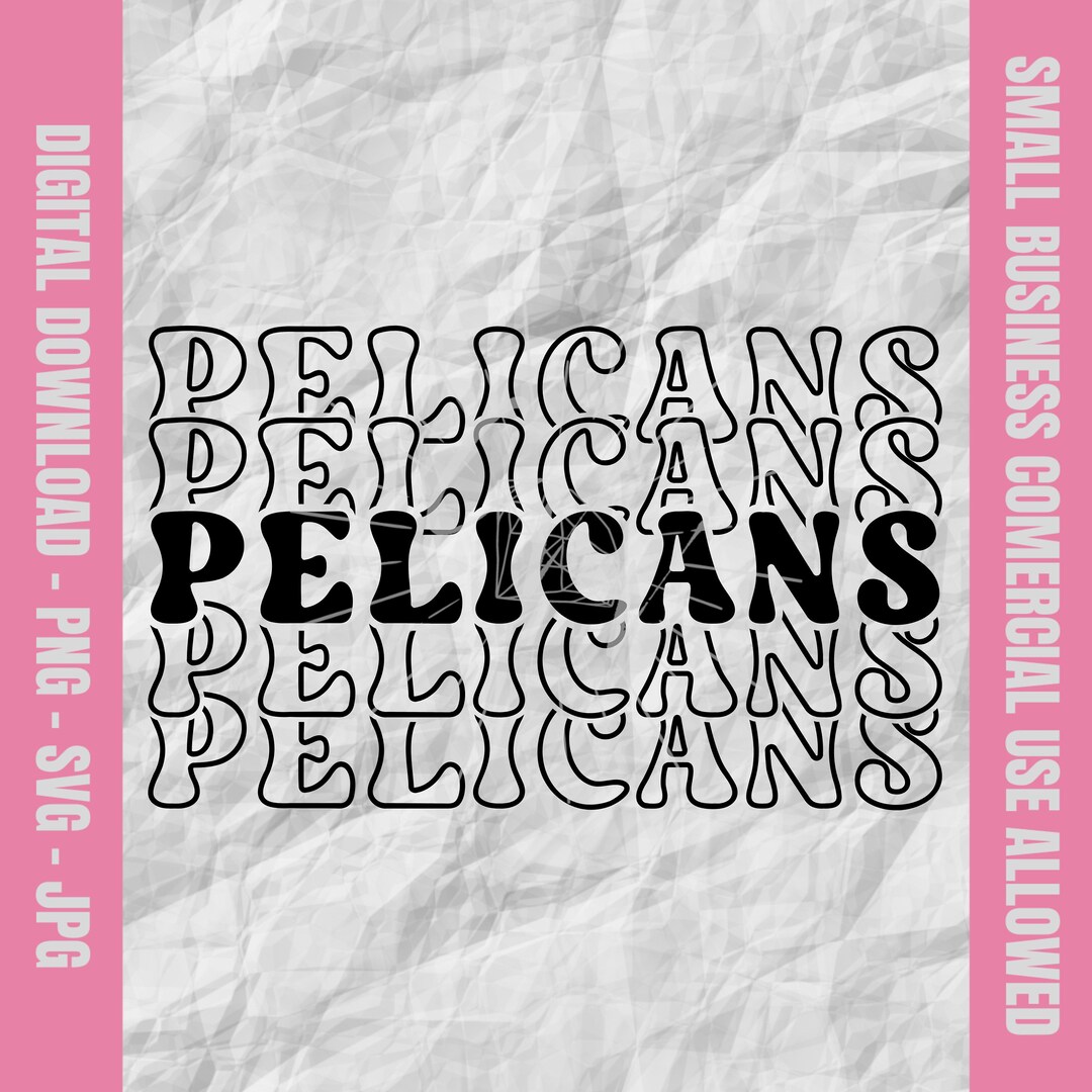 Pelicans Svg, Pelicans Retro Stacked Letter Svg, Pelicans Football Svg ...