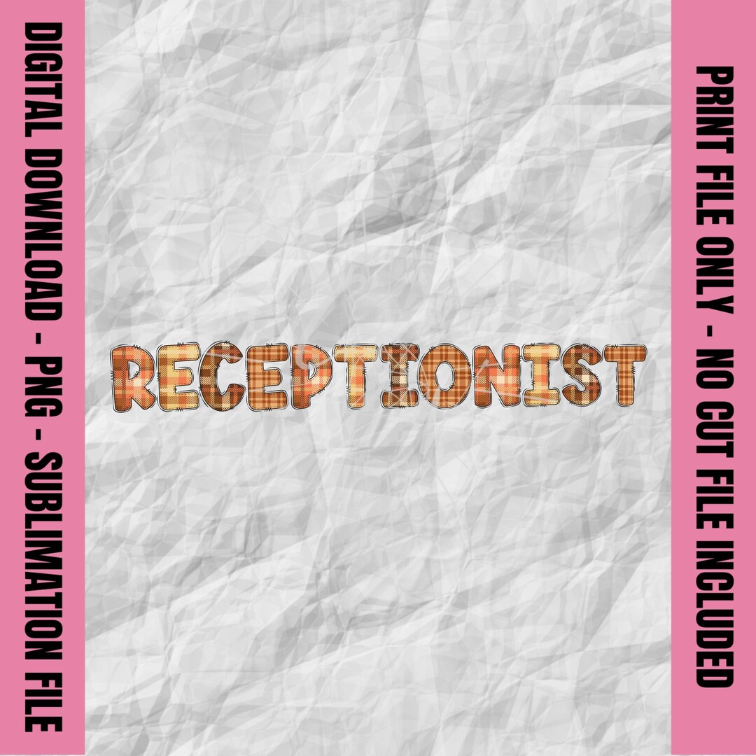 Fall Plaid Receptionist Png, Doodle Text Receptionist Png, Autumn ...