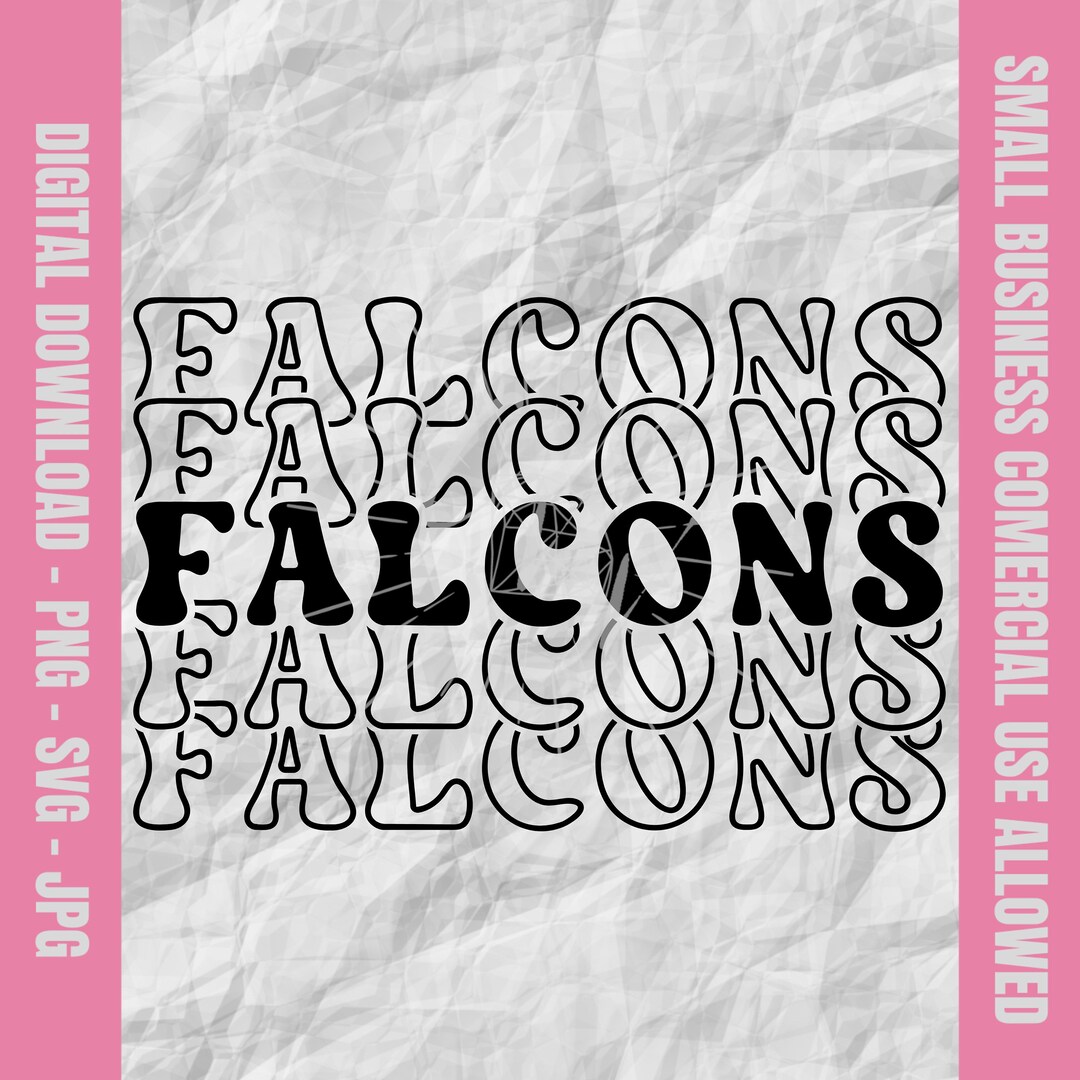 Falcons Svg, Falcons Retro Stacked Letter Svg, Falcons Football Svg ...