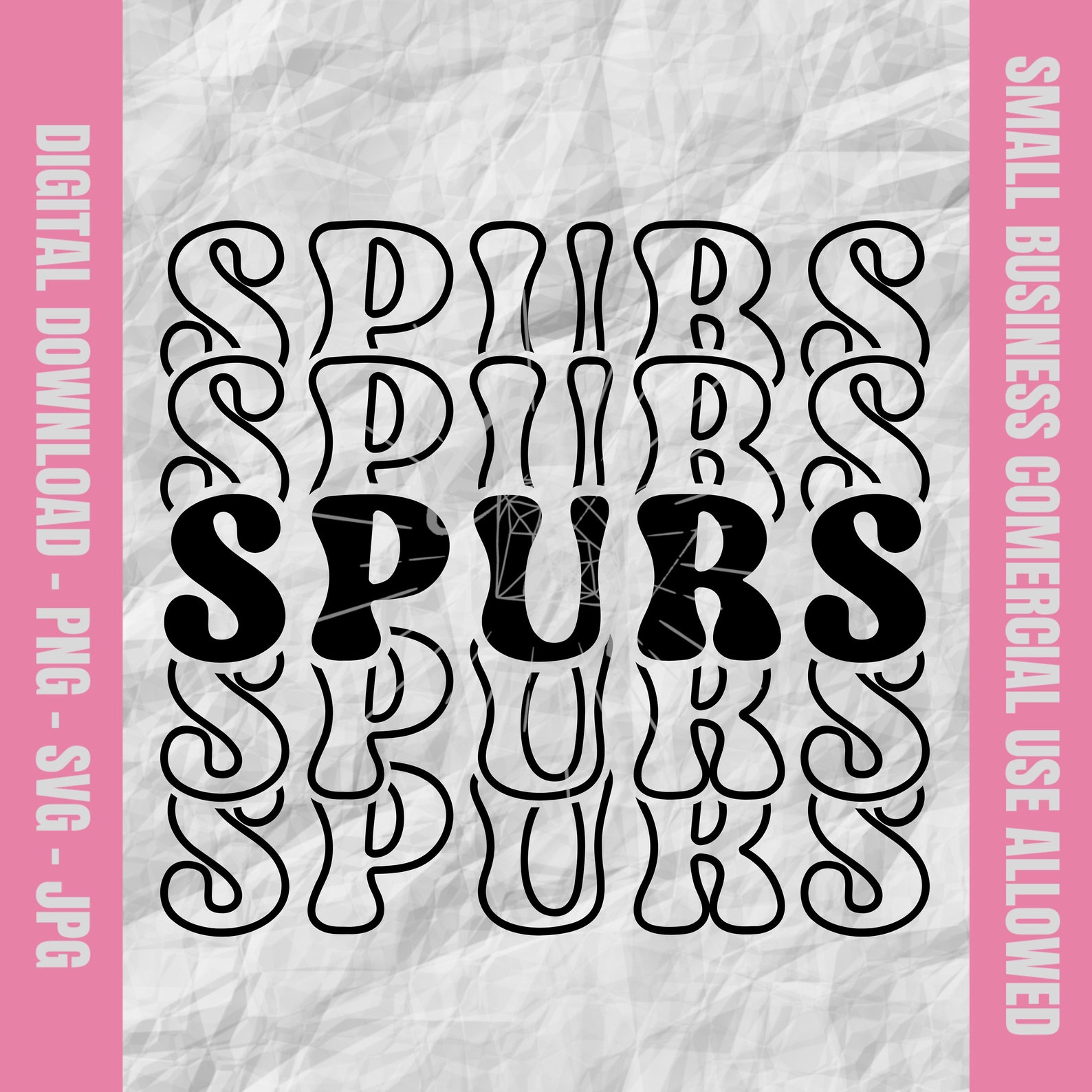 Spurs Svg, Spurs Retro Stacked Letter Svg, Spurs Football Svg, Spurs ...