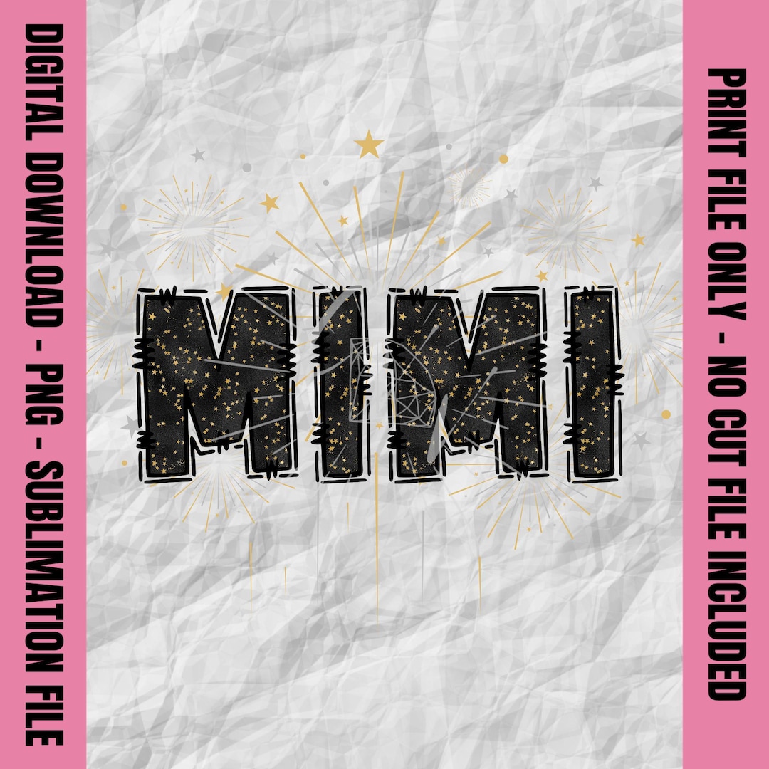 Star Mimi Png, Doodle Text Mimi Png, New Years Mimi Shirt, Black and ...