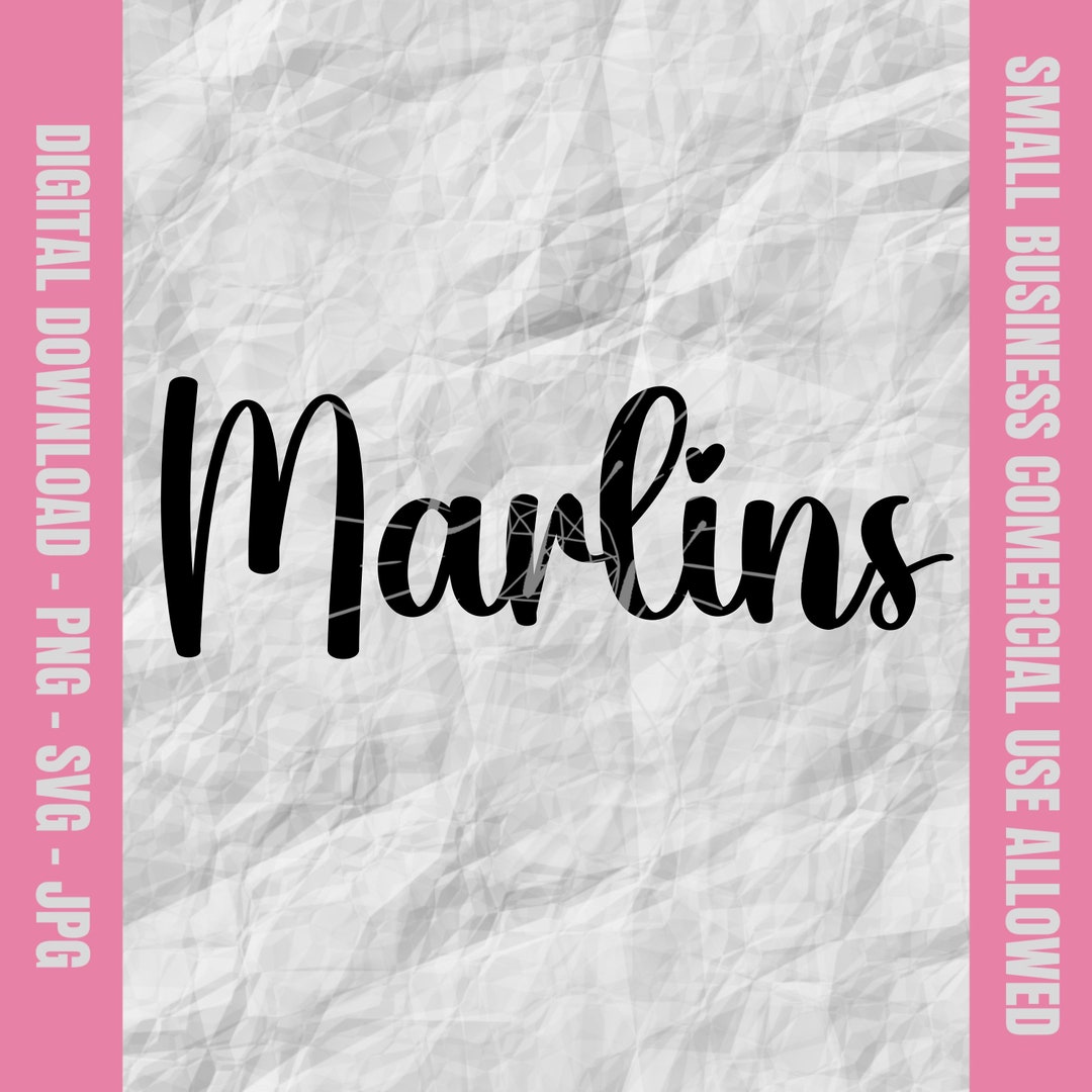 Marlins Svg, Marlins Thick Script Letter Svg, Marlins Football Svg ...