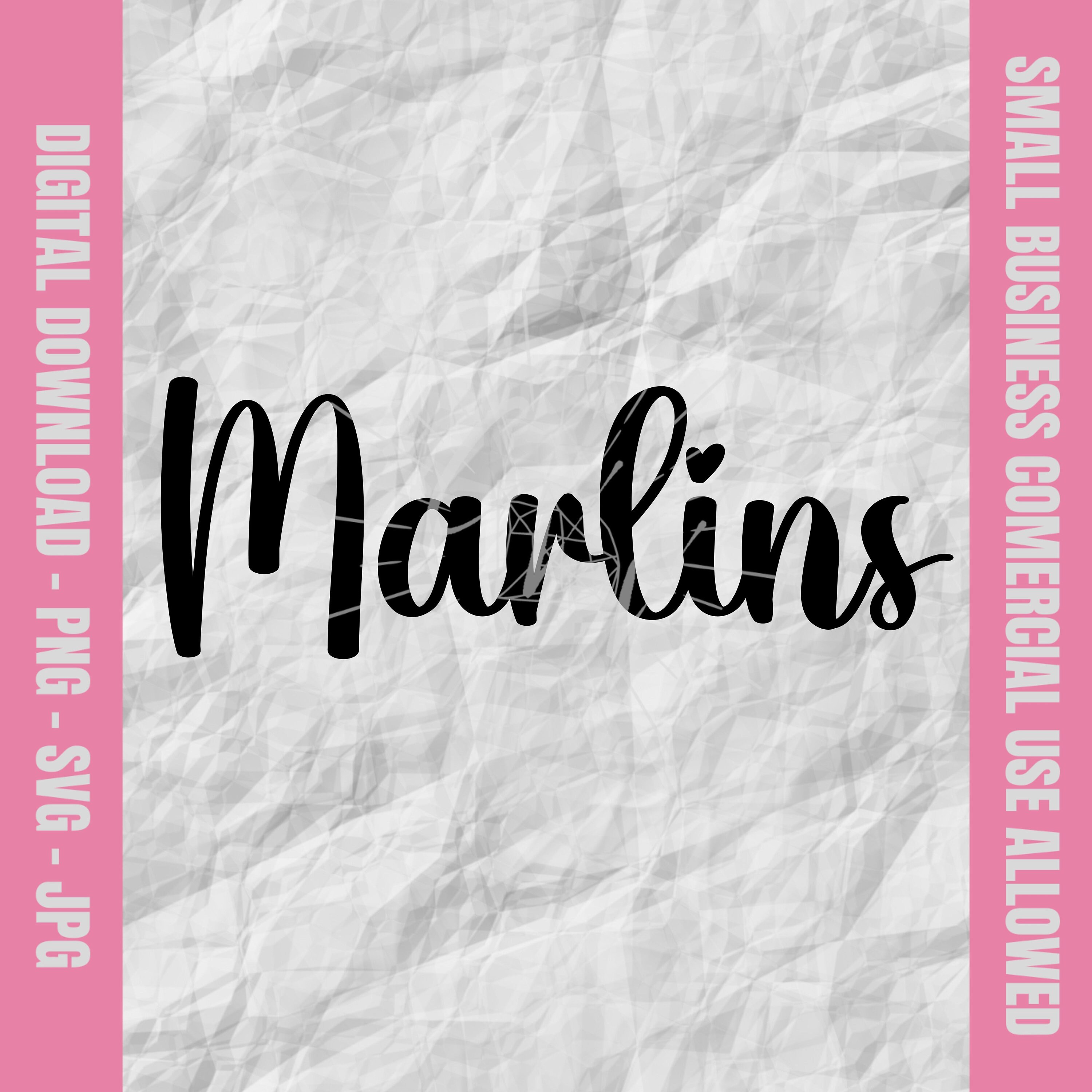 Marlins Svg, Marlins Thick Script Letter Svg, Marlins Football Svg ...