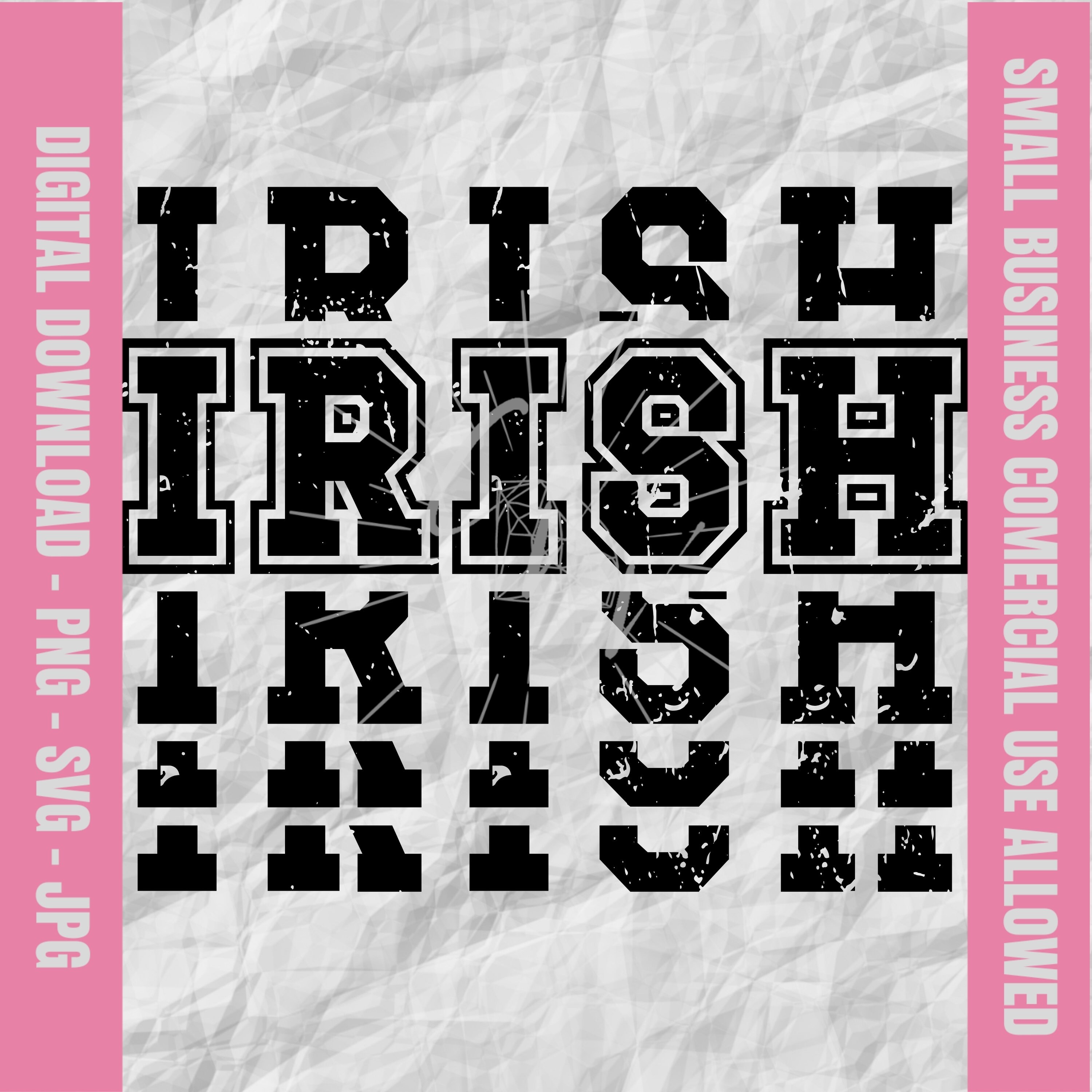 Irish Stacked Varsity Svg, Irish Svg, Irish Football Svg, Irish Cheer ...