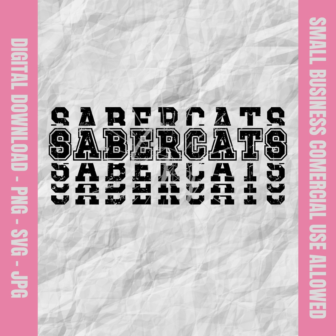 Sabercats Stacked Varsity Svg, Sabercats Svg, Sabercats Football ...