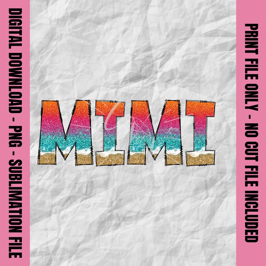 Beach Mimi Png, Glitter Beach Mimi Png, Beachy Mimi Shirt, Summer Mimi ...