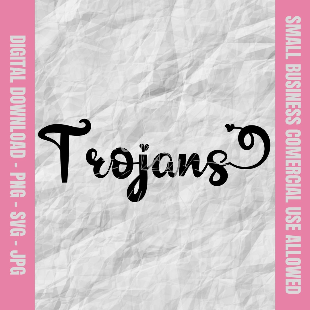 Trojans Svg, Trojans Script Heart Svg, Trojans Football Svg, Trojans ...