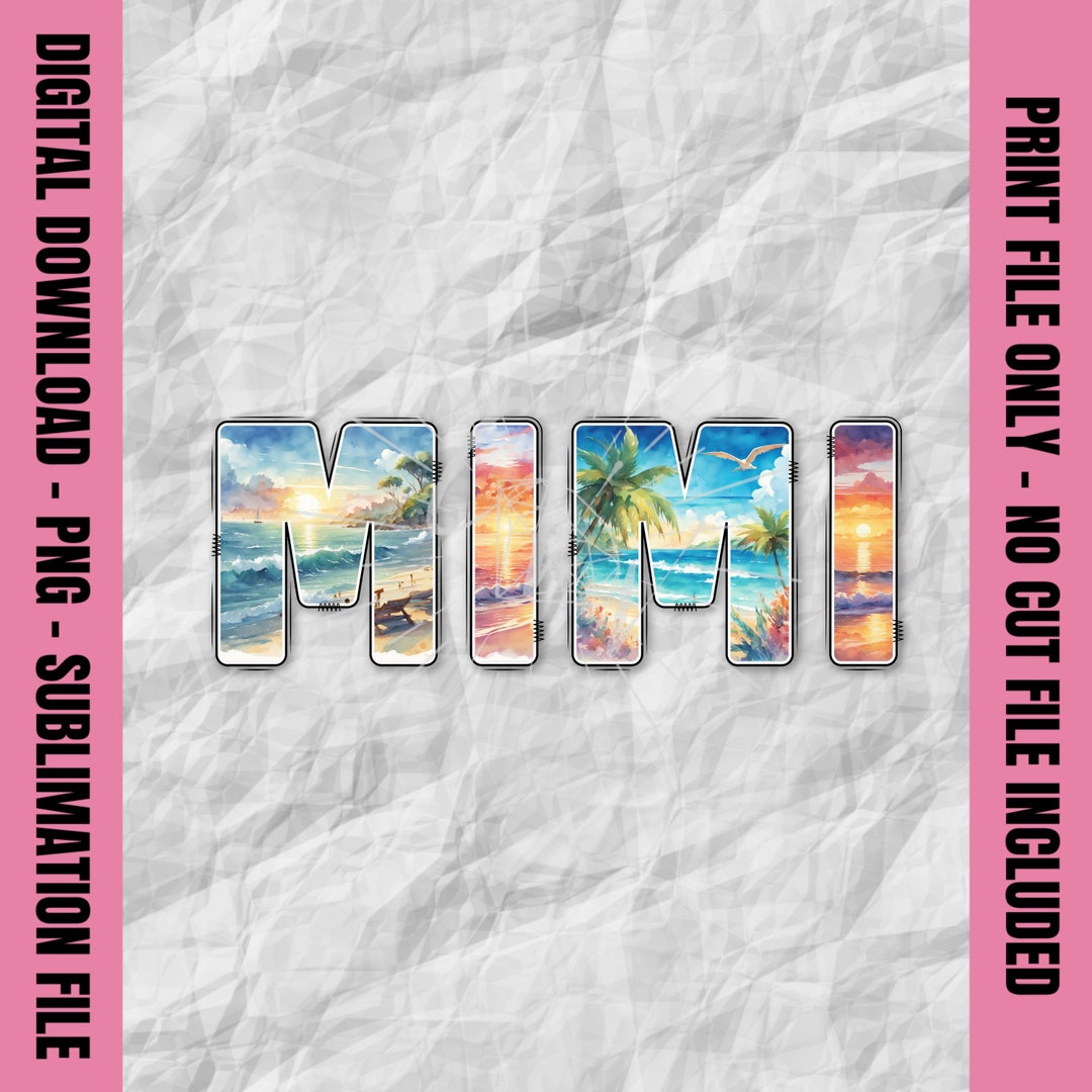 Beach Mimi Png, Beach Scene Mimi Png, Beachy Mimi Shirt, Summer Mimi ...