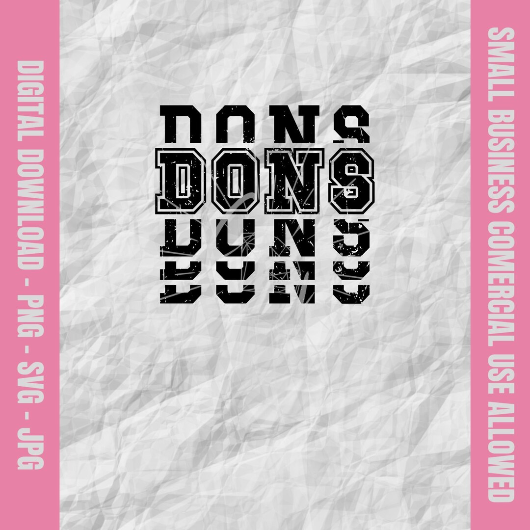 Dons Stacked Varsity Svg, Dons Svg, Dons Football Svg, Dons Cheer Png ...