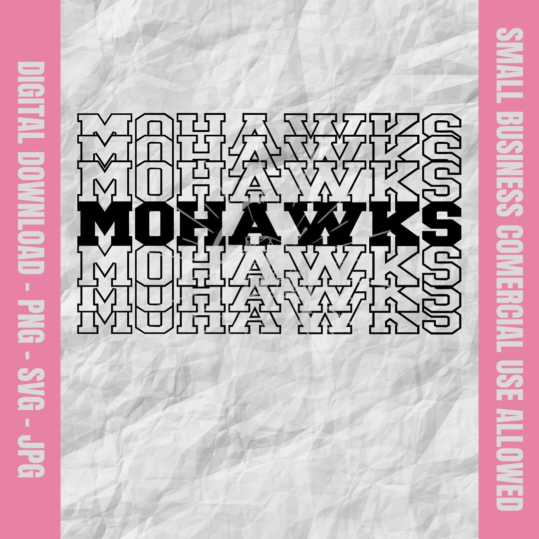 Mohawks Repeating Stacked Svg, Mohawks Svg, Mohawks Football Svg ...