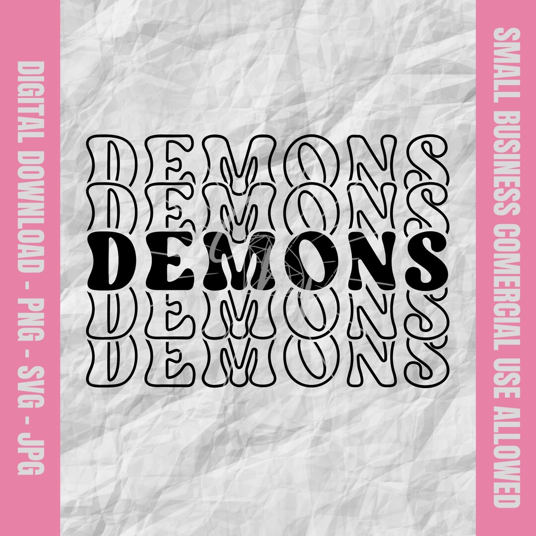 Demons Retro Stacked Svg, Demons Svg, Demons Football Svg, Demons Cheer ...