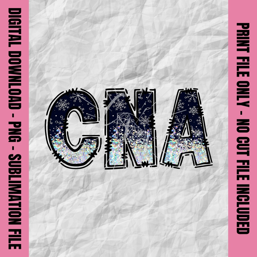 Snow CNA Png, Doodle Text CNA Png, Winter CNA Shirt, Snowflake Cna ...