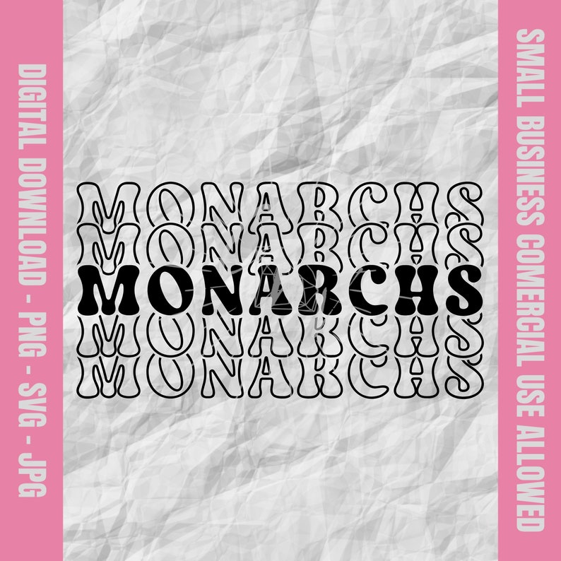 Monarchs Svg, Monarchs Retro Stacked Letter Svg, Monarchs Football Svg ...
