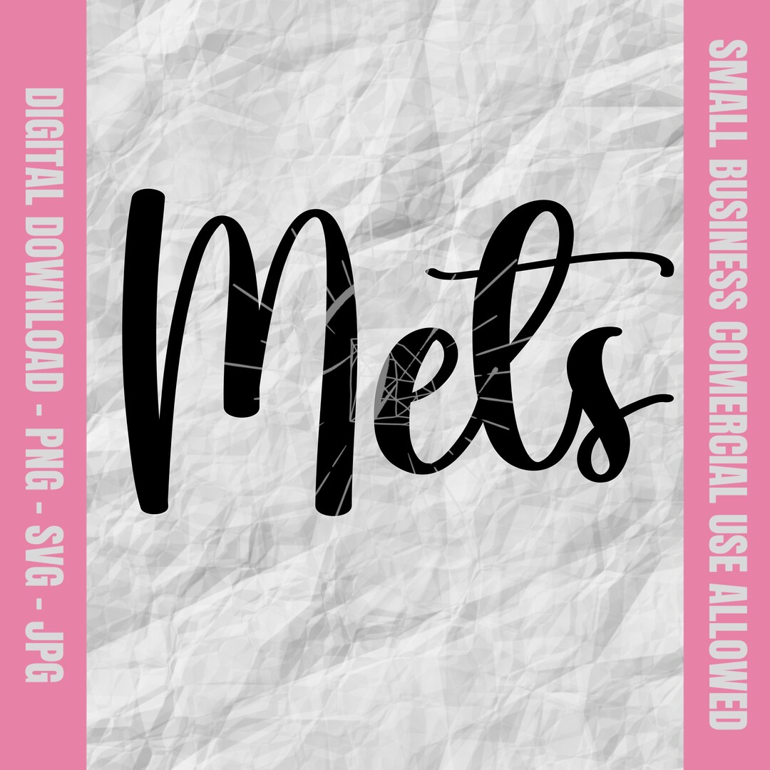 Mets Svg, Mets Thick Script Letter Svg, Mets Football Svg, Mets Cheer ...