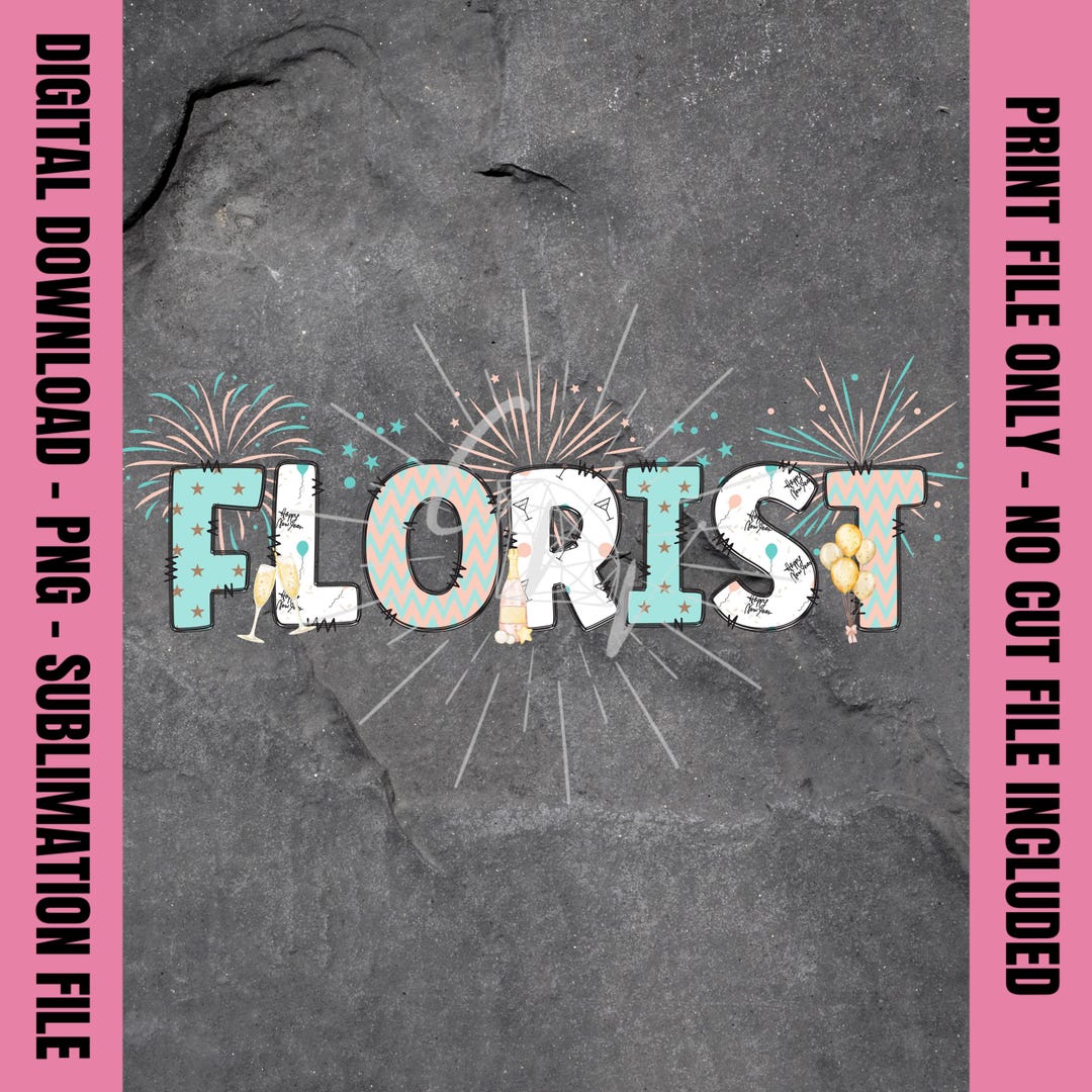 New Years Florist Png, Doodle Text Florist Png, Holiday Florist Shirt ...