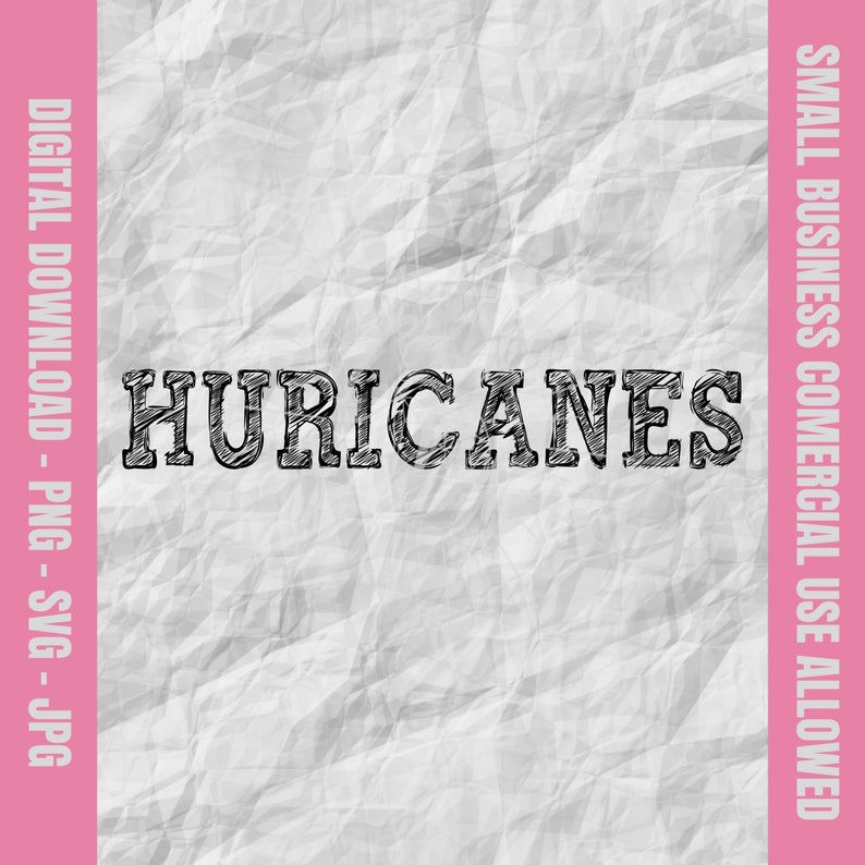 Hurricanes Svg, Hurricanes Chalk Block Letter Svg, Hurricanes Football ...