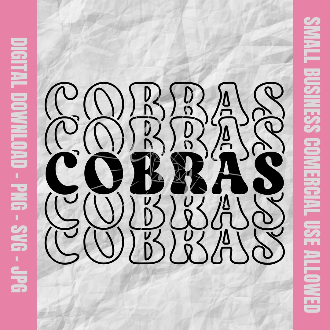 Cobras Svg, Cobras Retro Stacked Letter Svg, Cobras Football Svg ...