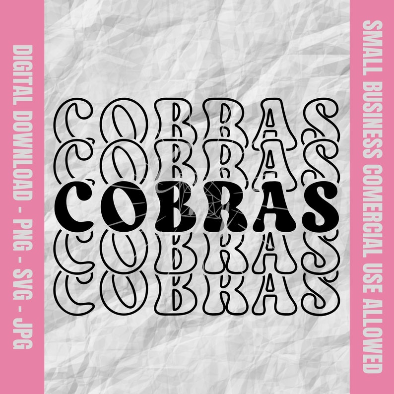 Cobras Svg, Cobras Retro Stacked Letter Svg, Cobras Football Svg ...