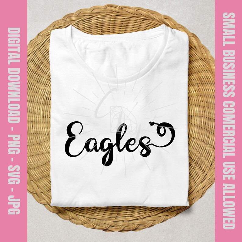 Eagles Svg, Eagles Script Heart Svg, Eagles Football Svg, Eagles Cheer ...