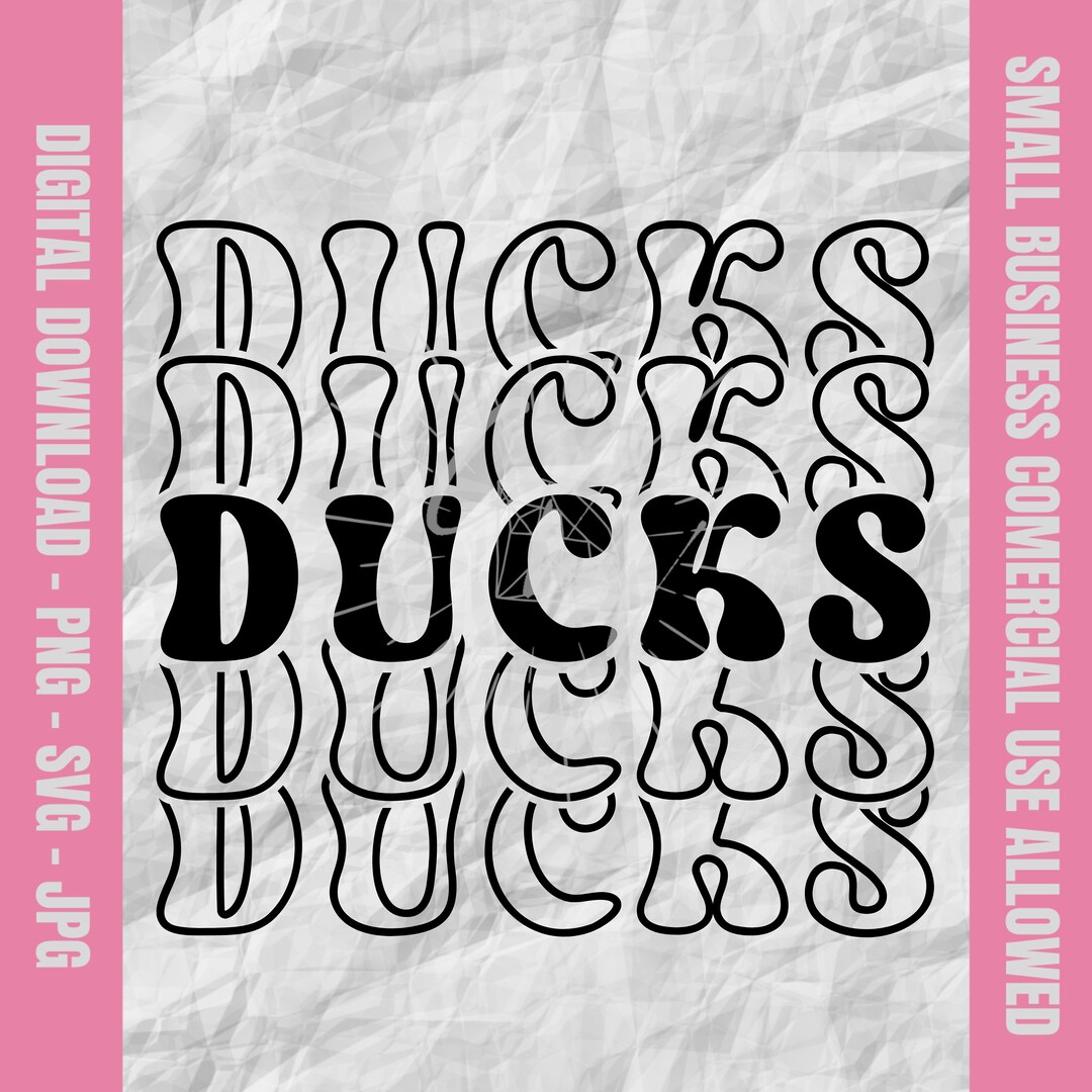 Ducks Svg, Ducks Retro Stacked Letter Svg, Ducks Football Svg, Ducks ...