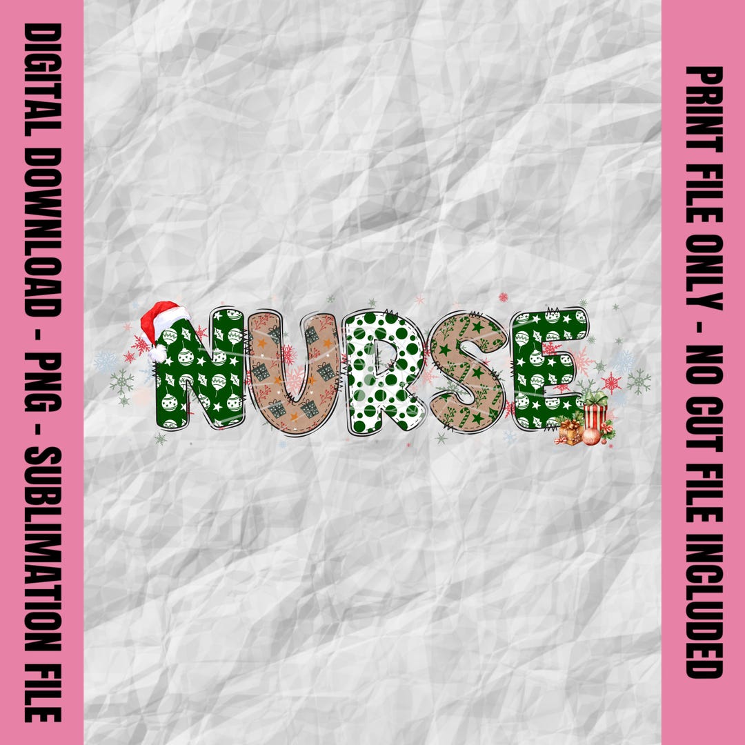 Christmas Nurse Png, Doodle Text Nurse Png, Holiday Nurse Shirt, Winter ...