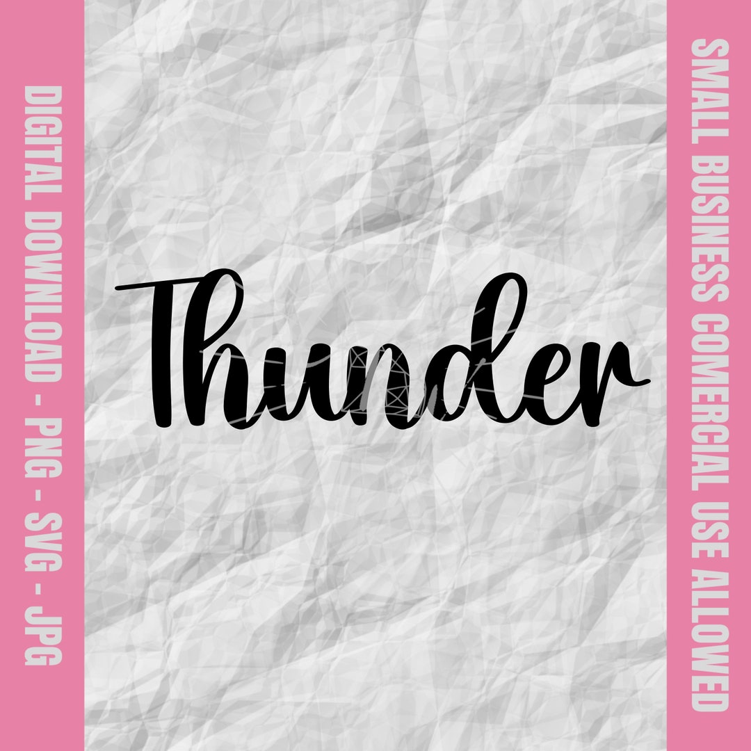 Thunder Svg, Thunder Thick Script Letter Svg, Thunder Football Svg ...