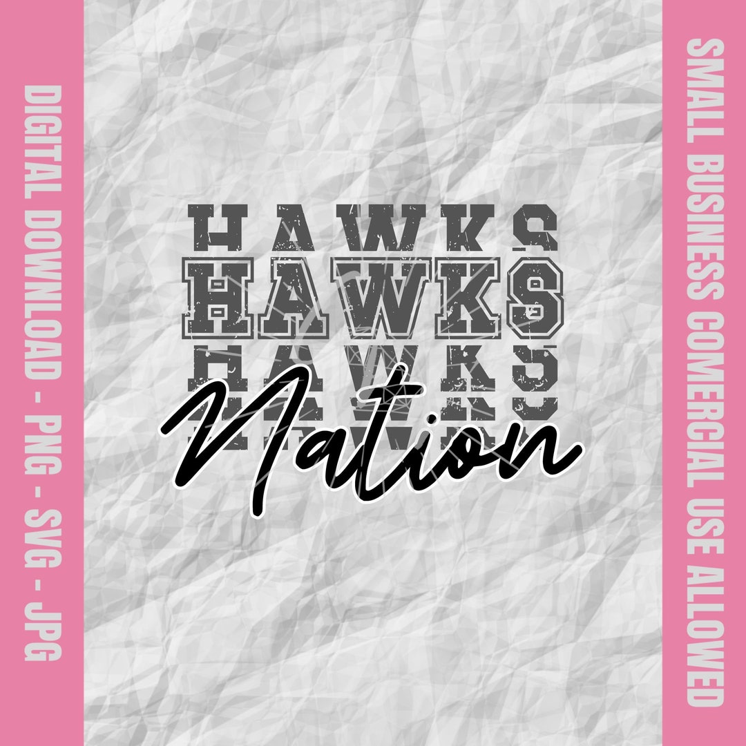 Hawks Nation Svg, Hawks Svg, Hawks Football Svg, Hawks Cheer Png, Hawks ...