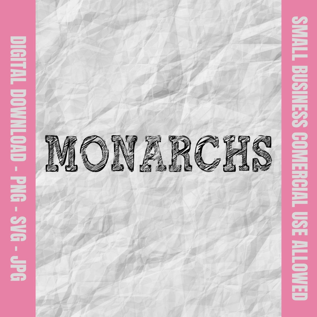 Monarchs Svg, Monarchs Chalk Block Letter Svg, Monarchs Football Svg ...
