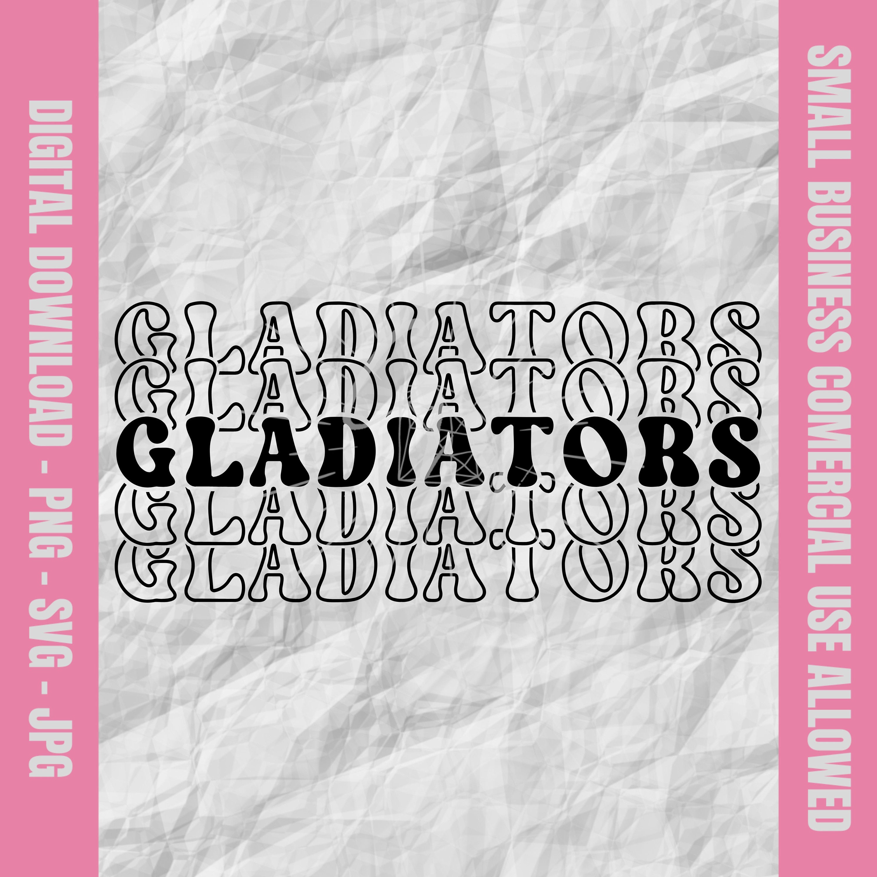 Gladiators Svg, Gladiators Retro Stacked Letter Svg, Gladiators ...