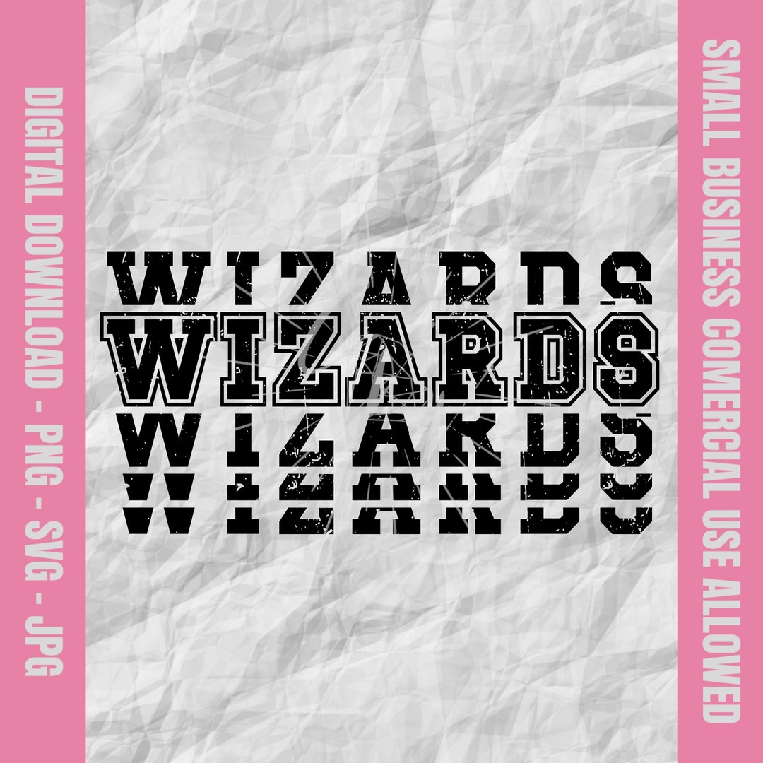 Wizards Svg, Wizards Stacked Varsity Letter Svg, Wizards Football Svg ...