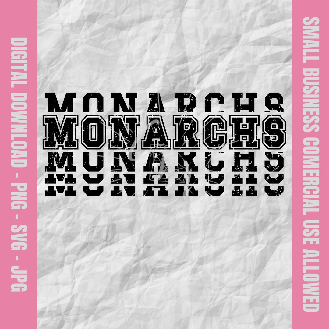 Monarchs Svg, Monarchs Stacked Varsity Letter Svg, Monarchs Football ...