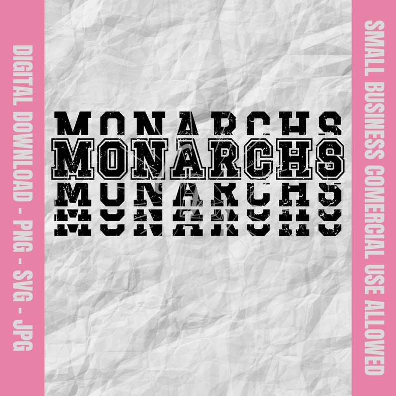 Monarchs Svg, Monarchs Stacked Varsity Letter Svg, Monarchs Football ...