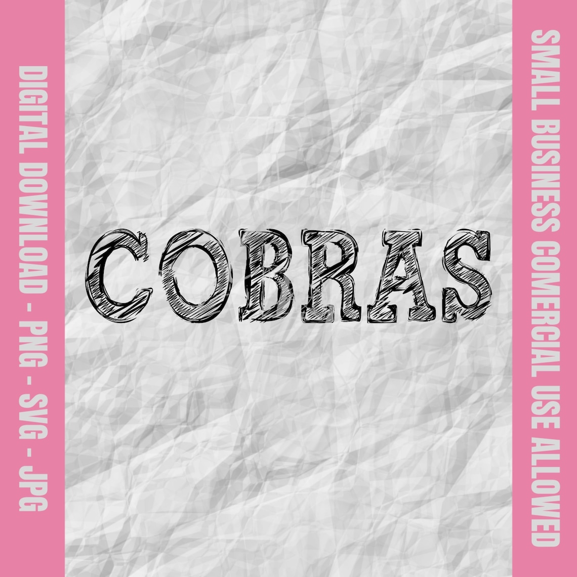 Cobras Svg, Cobras Chalk Block Letter Svg, Cobras Football Svg, Cobras ...
