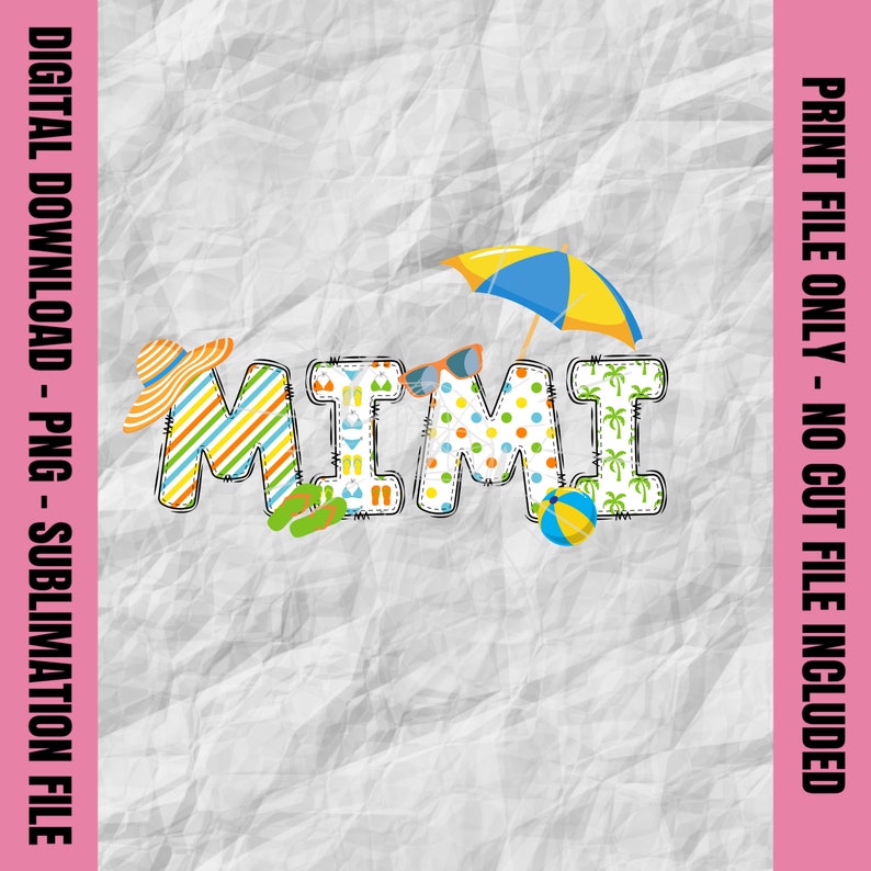 Summer Mimi Png, Beach Mimi Png, Doodle Mimi Shirt, Doodle Letters ...
