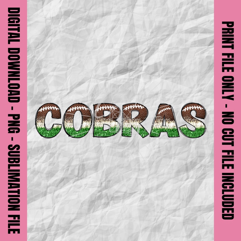 Cobras Doodle Letters, Cobras Png, Cobras Football Png, Cobras Cheer ...