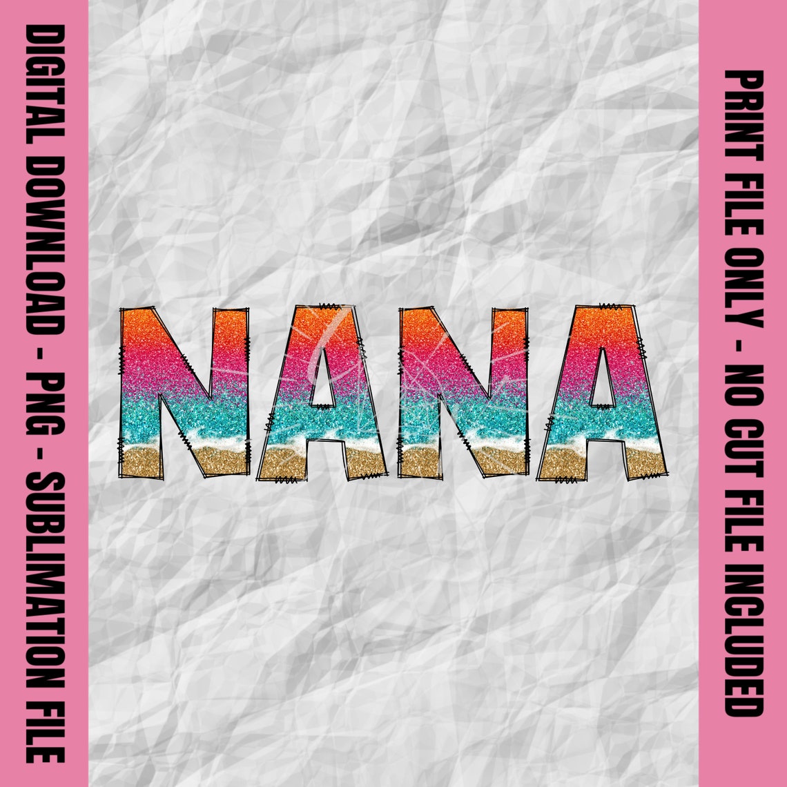 Beach Nana Png, Glitter Beach Nana Png, Beachy Nana Shirt, Summer Nana ...