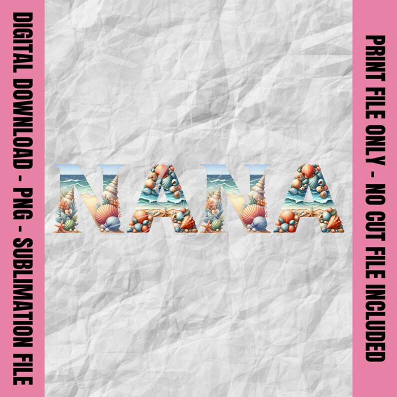Seashell Nana Png, Beach Nana Png, Beachy Nana Shirt, Summer Nana ...