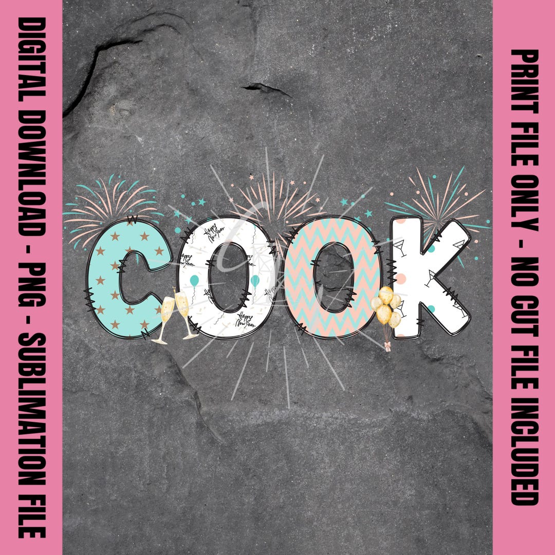 New Years Cook Png, Doodle Text Cook Png, Holiday Cook Shirt, Mint ...