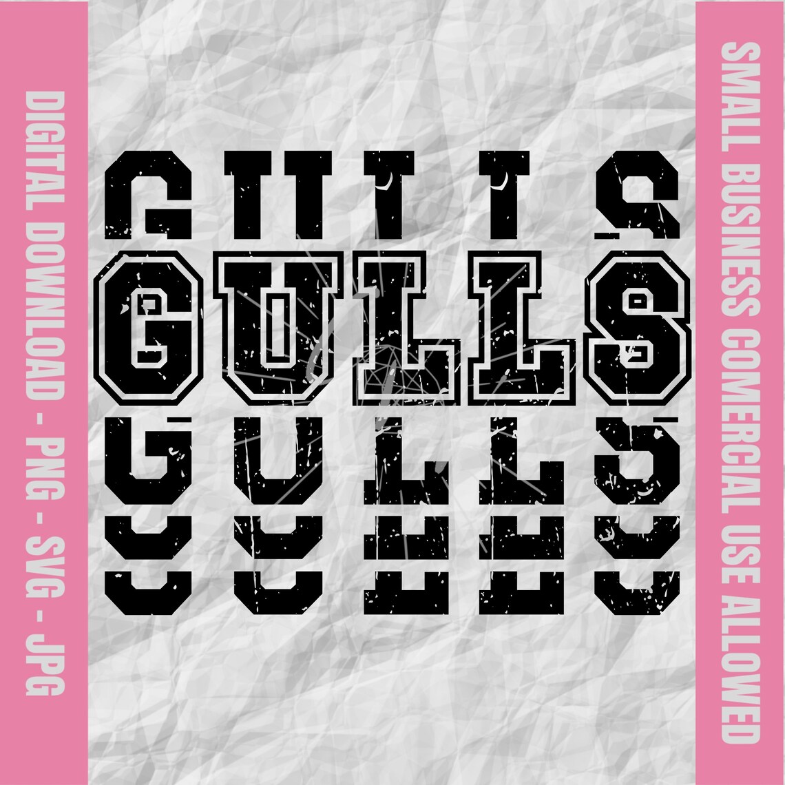 Gulls Stacked Varsity Svg, Gulls Svg, Gulls Football Svg, Gulls Cheer ...