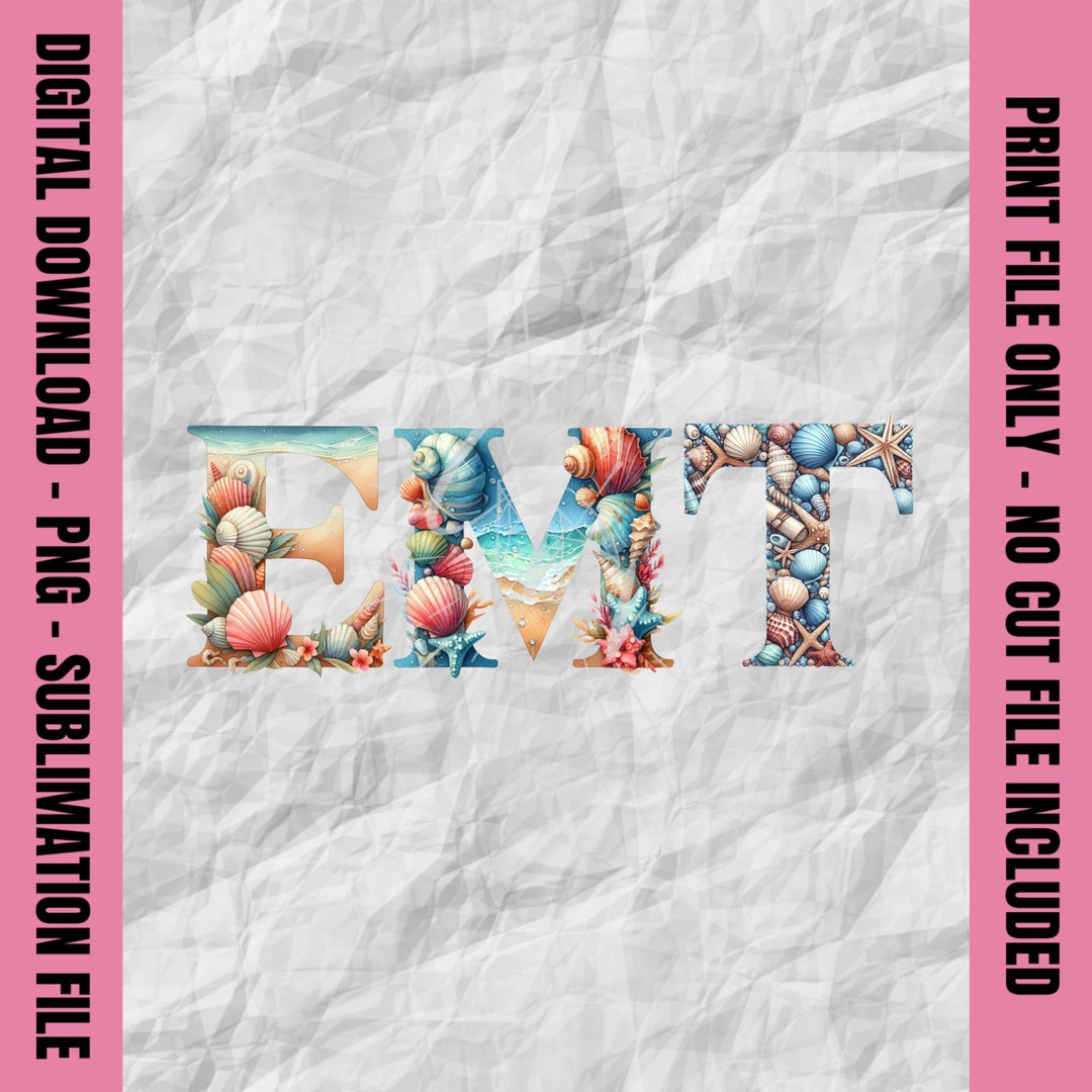 Seashell EMT Png, Beach EMT Png, Beachy EMT Shirt, Summer Emt ...