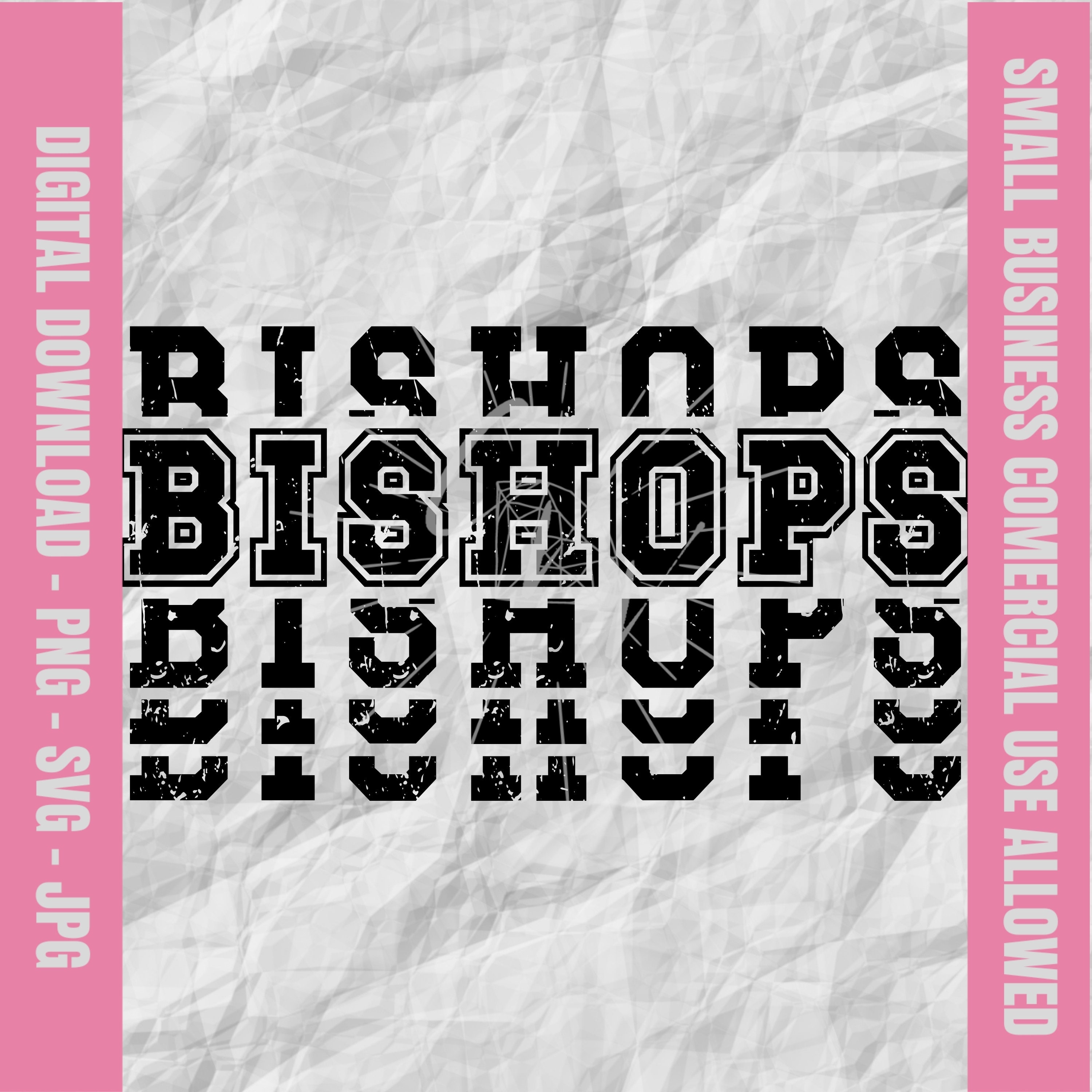 Bishops Stacked Varsity Svg, Bishops Svg, Bishops Football Svg, Bishops ...