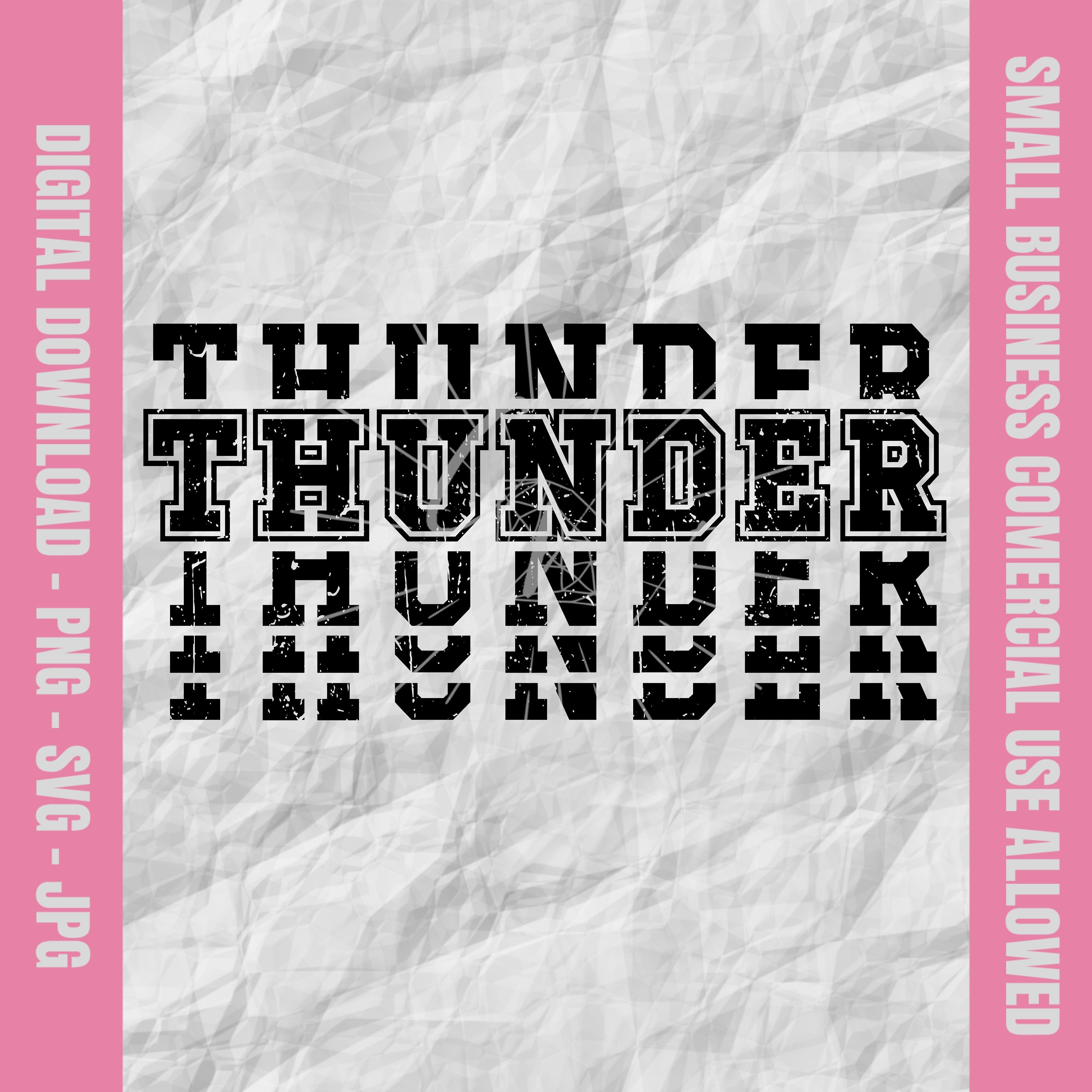 Thunder Svg, Thunder Stacked Varsity Letter Svg, Thunder Football Svg ...