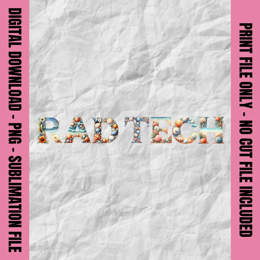 Seashell Rad Tech Png, Beach Rad Tech Png, Beachy Rad Tech Shirt ...