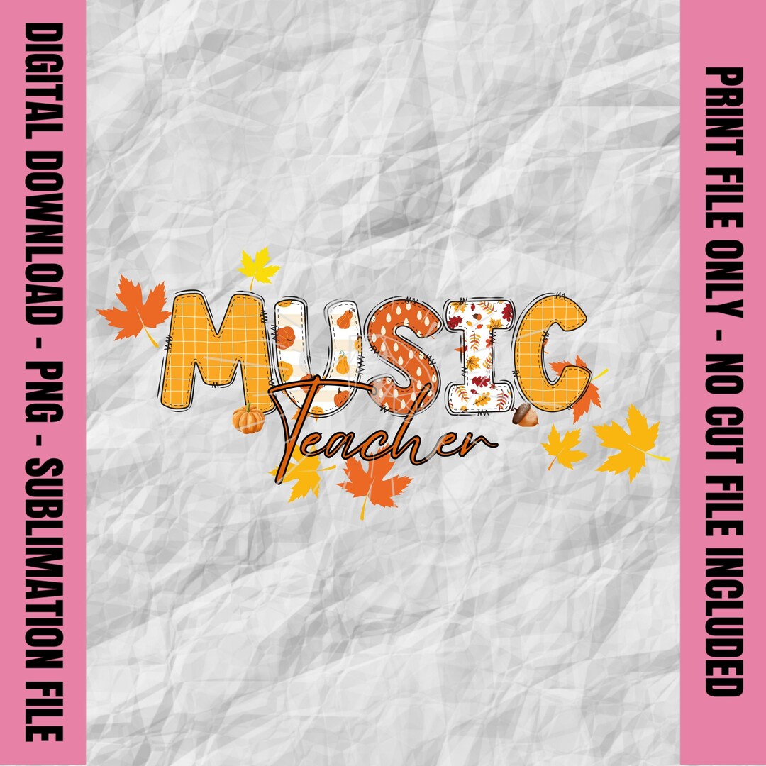 Autumn Music Teacher Png, Doodle Text Png, Music Teacher Png, Leaves ...