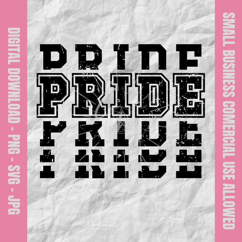 Pride Stacked Varsity Svg, Pride Svg, Pride Football Svg, Pride Cheer ...