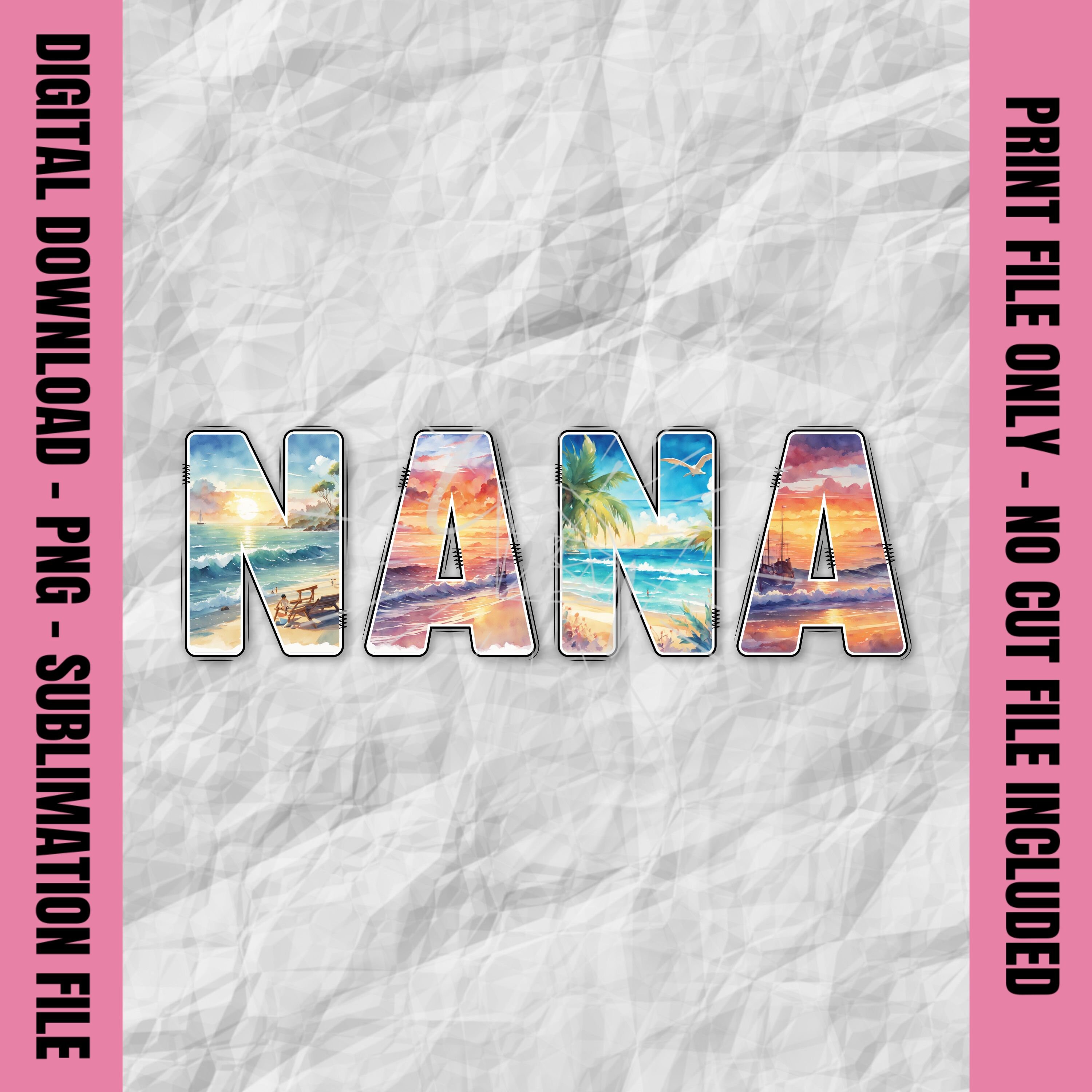 Beach Nana Png, Beach Scene Nana Png, Beachy Nana Shirt, Summer Nana ...